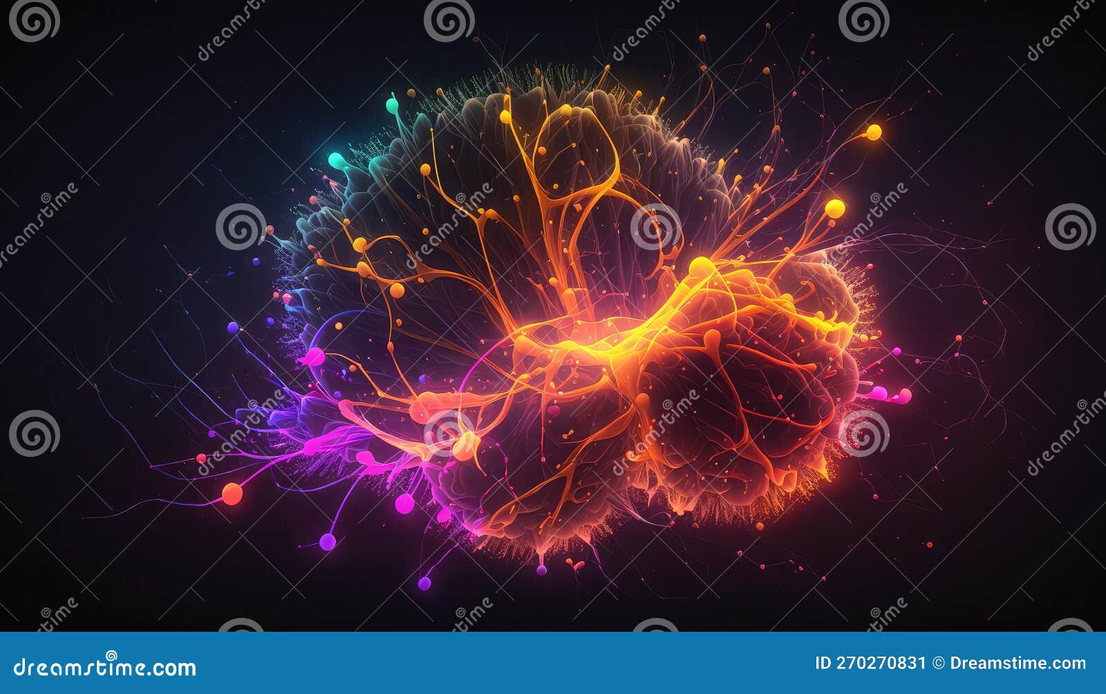 Neural Connections Abstract Design. Generative AI Stock Illustration ...