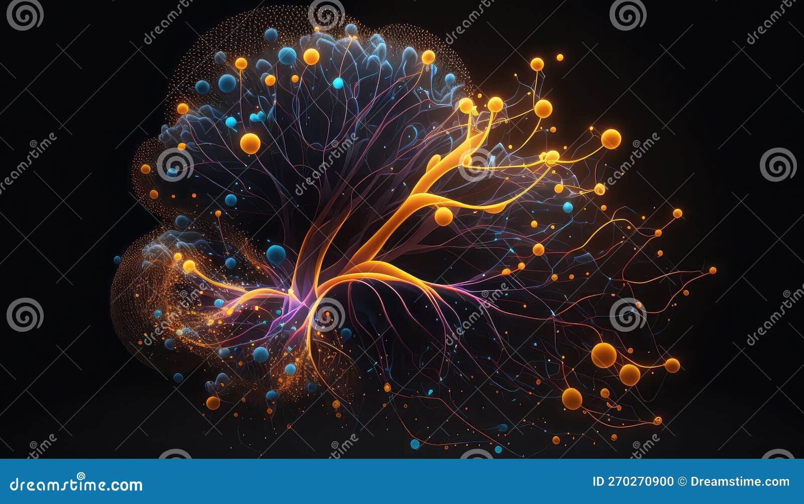 Neural Connections Abstract Design. Generative AI Stock Illustration ...
