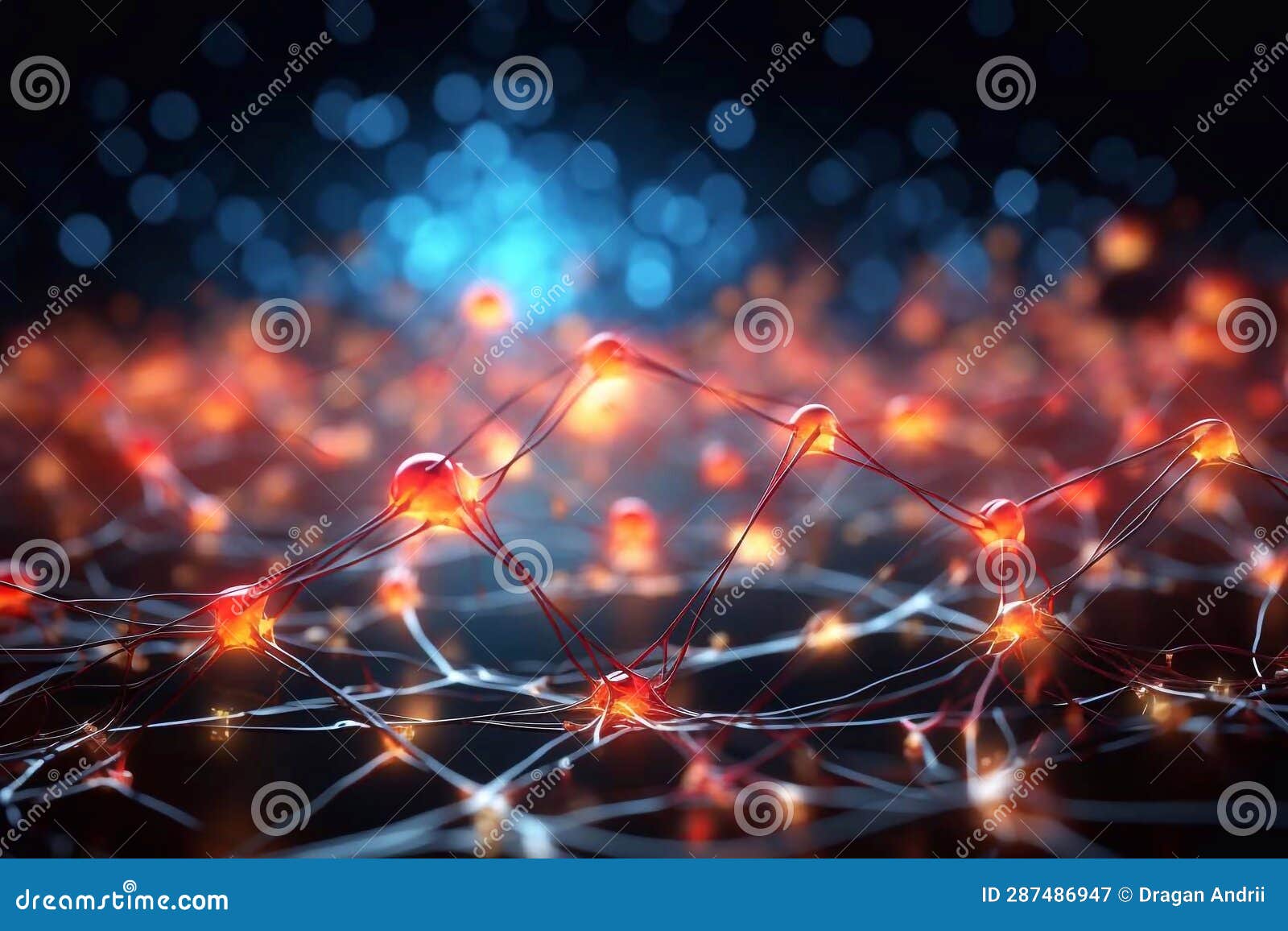 Neural Connections in the Human Brain. Connection of Neurons Stock ...