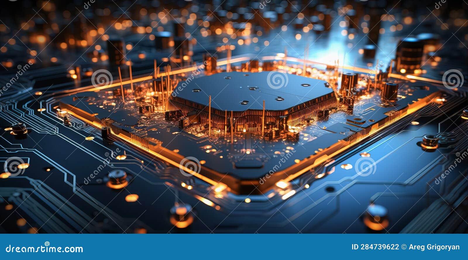 Neural Digital and Circuit Board Background Stock Illustration ...