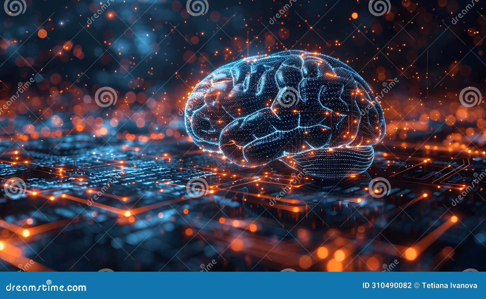 Neural Digital Weave, AI Brain in Binary. Stock Illustration - Illustration of networks, fusion ...