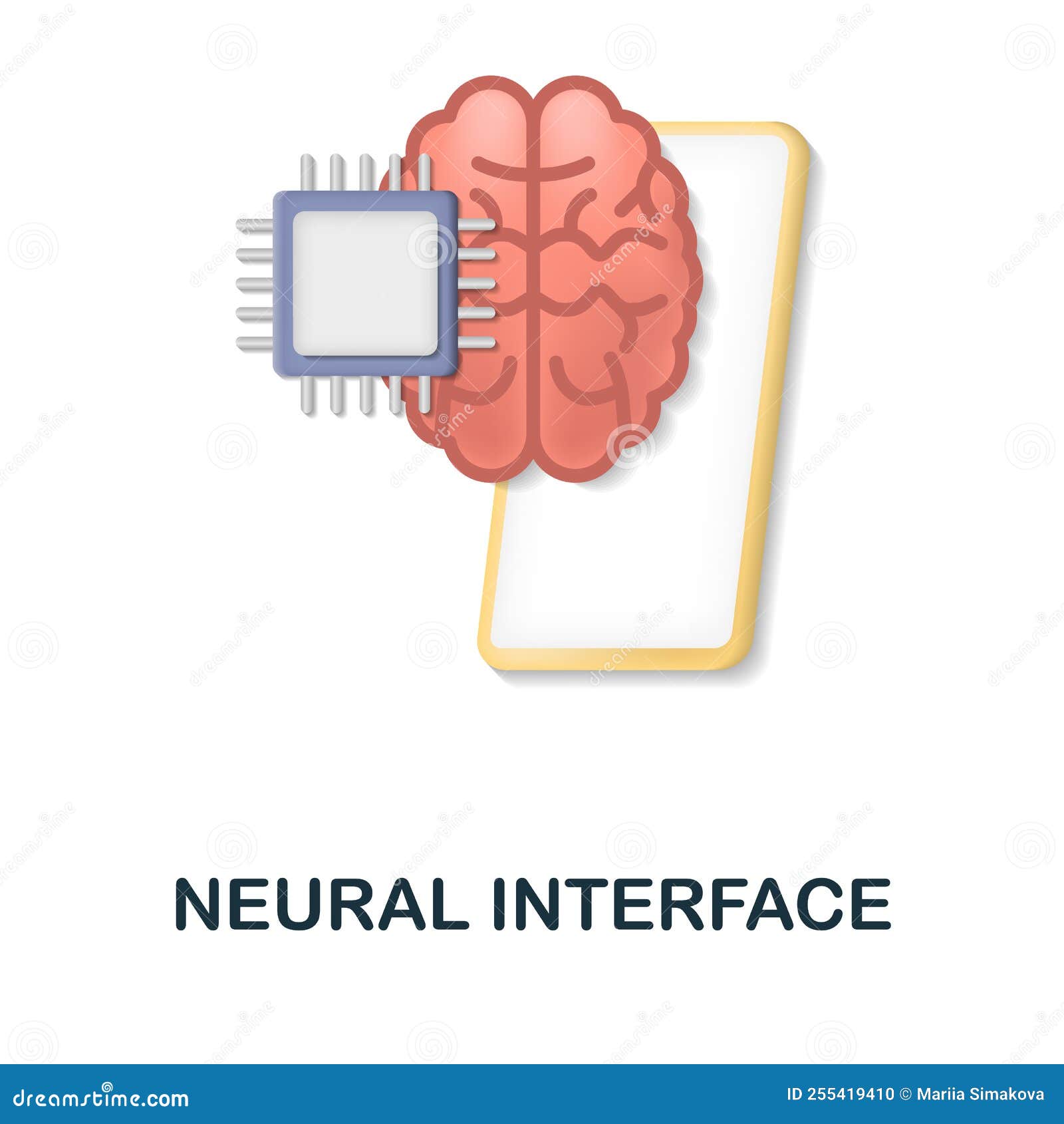 Neural Interface Icon. 3d Illustration from Artificial Intelligence ...