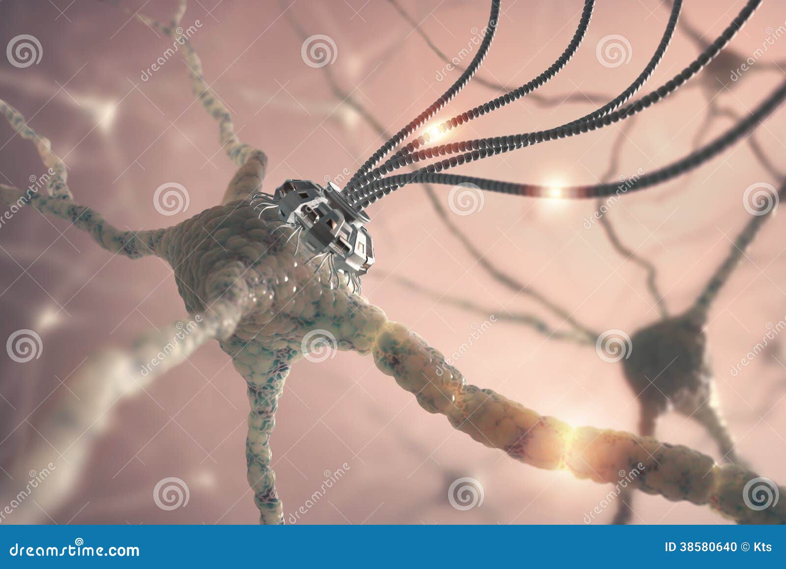 Neural Nanotechnology stock photo. Image of synapse, mind - 38580640