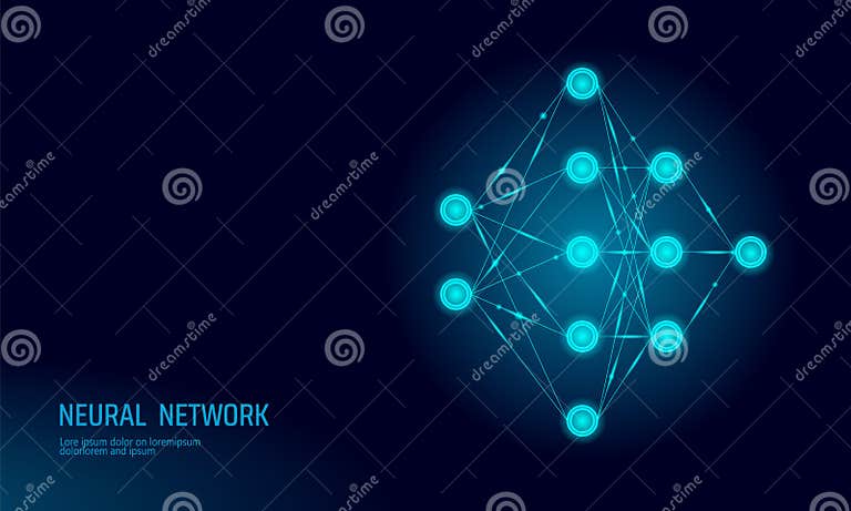 Neural Net. Neuron Network. Deep Learning. Cognitive Technology Concept Stock Vector ...