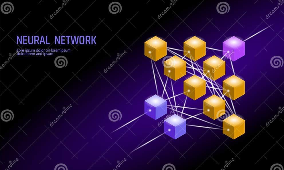 Neural Net. Neuron Network. Deep Learning. Cognitive Technology Concept Stock Vector ...