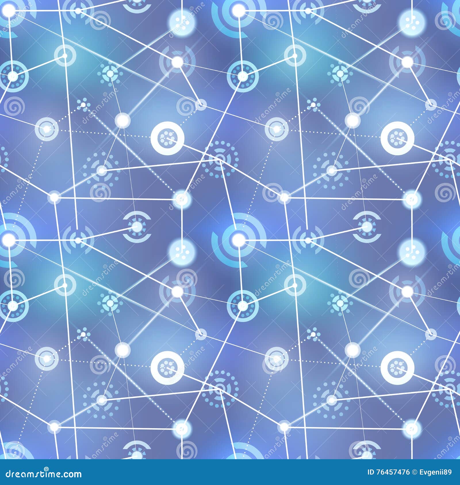 Neural Net, Technology Signs on Blurred Background, Seamless Pattern ... Neural Net, Technology Signs on Blurred Background, Seamless Pattern ...
