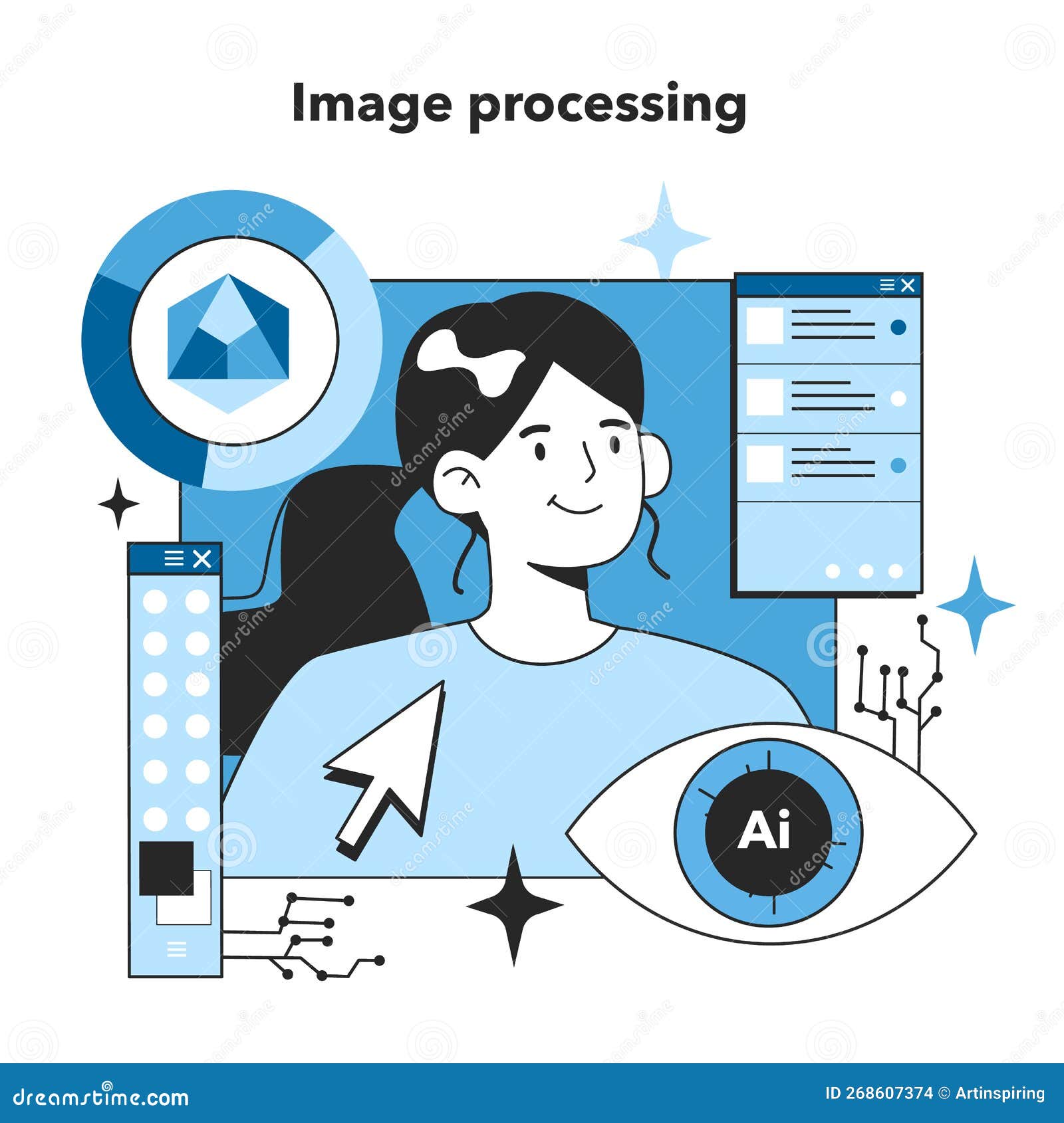 Neural Network Abilities. Self-learning Computing System Processing Stock Illustration ...