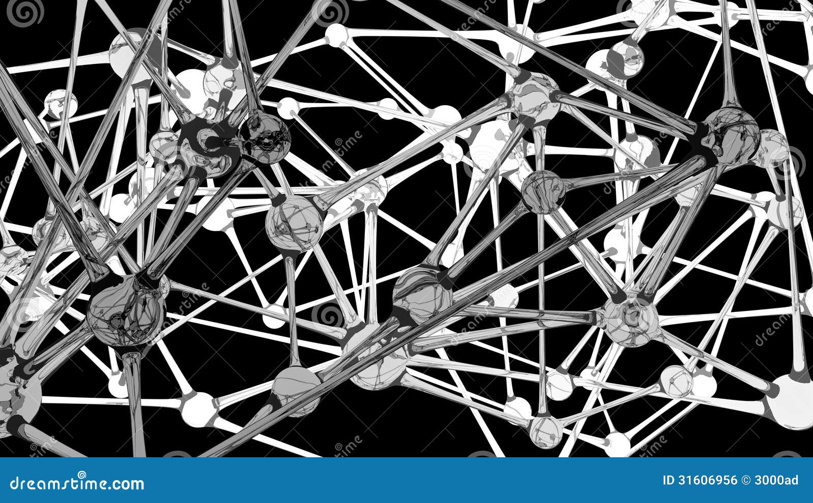 Neural Network Abstract on Black Stock Illustration - Illustration of ...