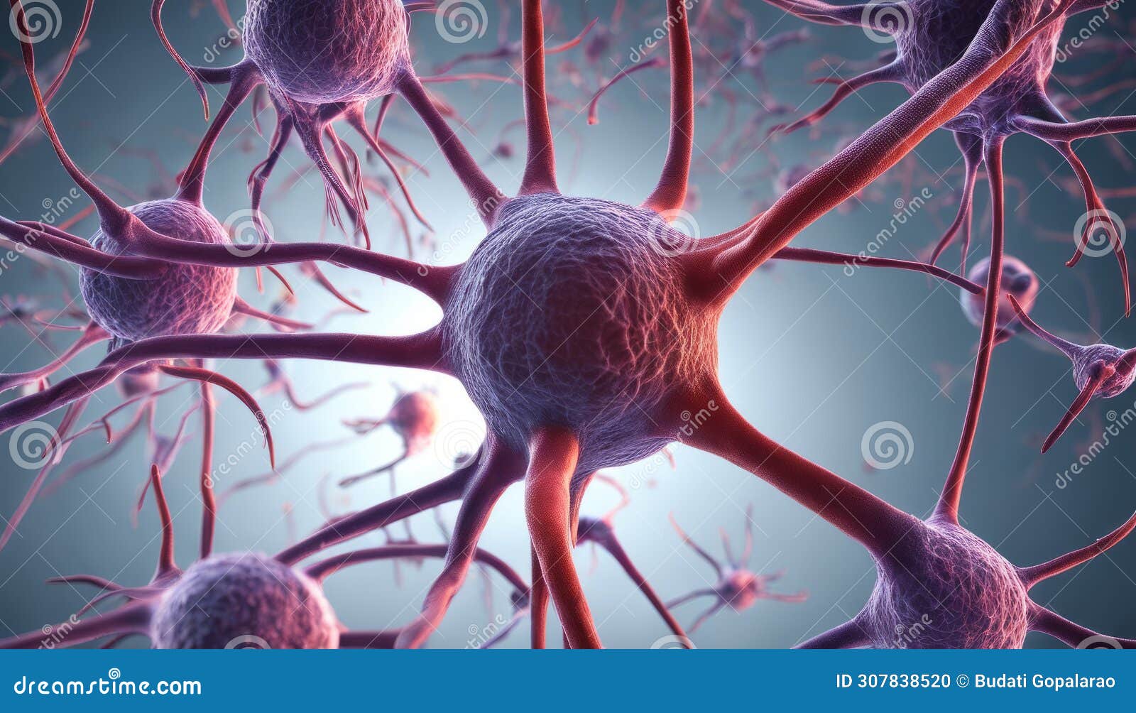 Neural Network in Action - a 3D Rendering of a Neuron with Dendrites ...