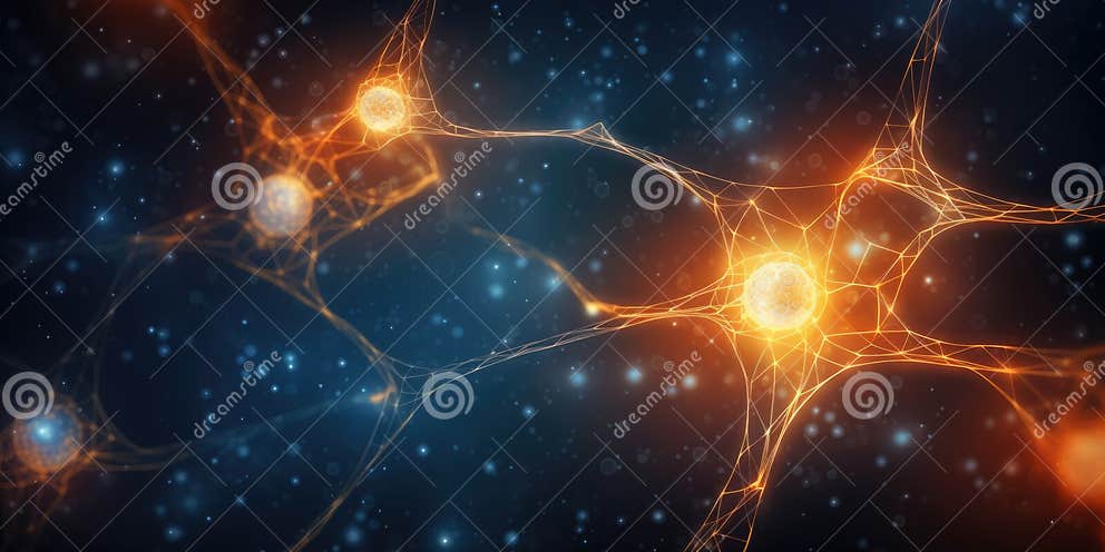 Neural Network Activity Abstract Visualization Stock Illustration ...