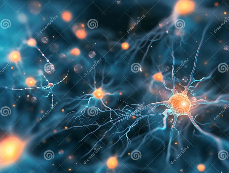 Neural Network Activity Simulation Stock Image - Image of medical, body ...