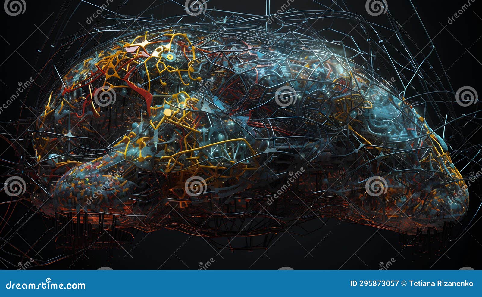 Neural Network. AI stock illustration. Illustration of nodes - 295873057