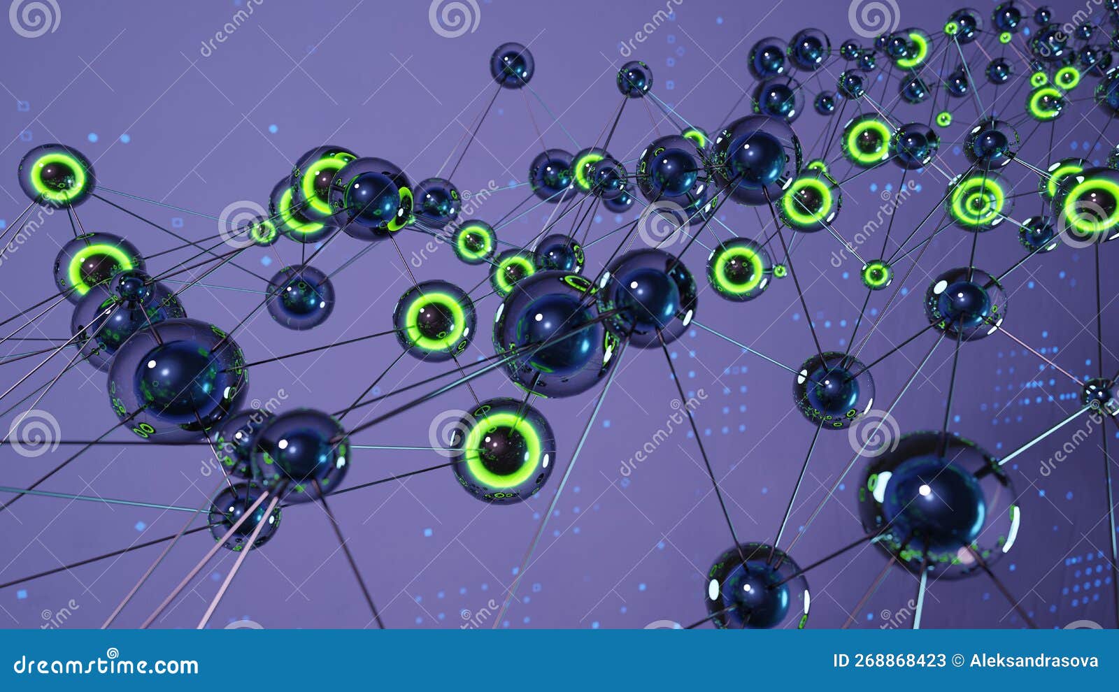 Neural Network Artificial Intelligence. AI Deep-learning Concept. 3d ...