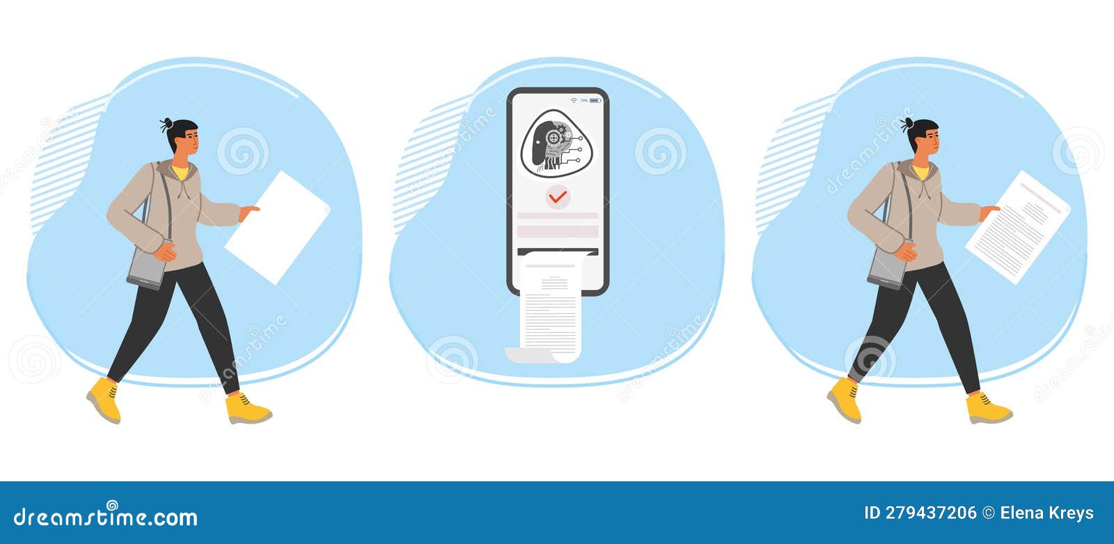 Neural Network Artificial Intelligence Bot People Stock Vector ...