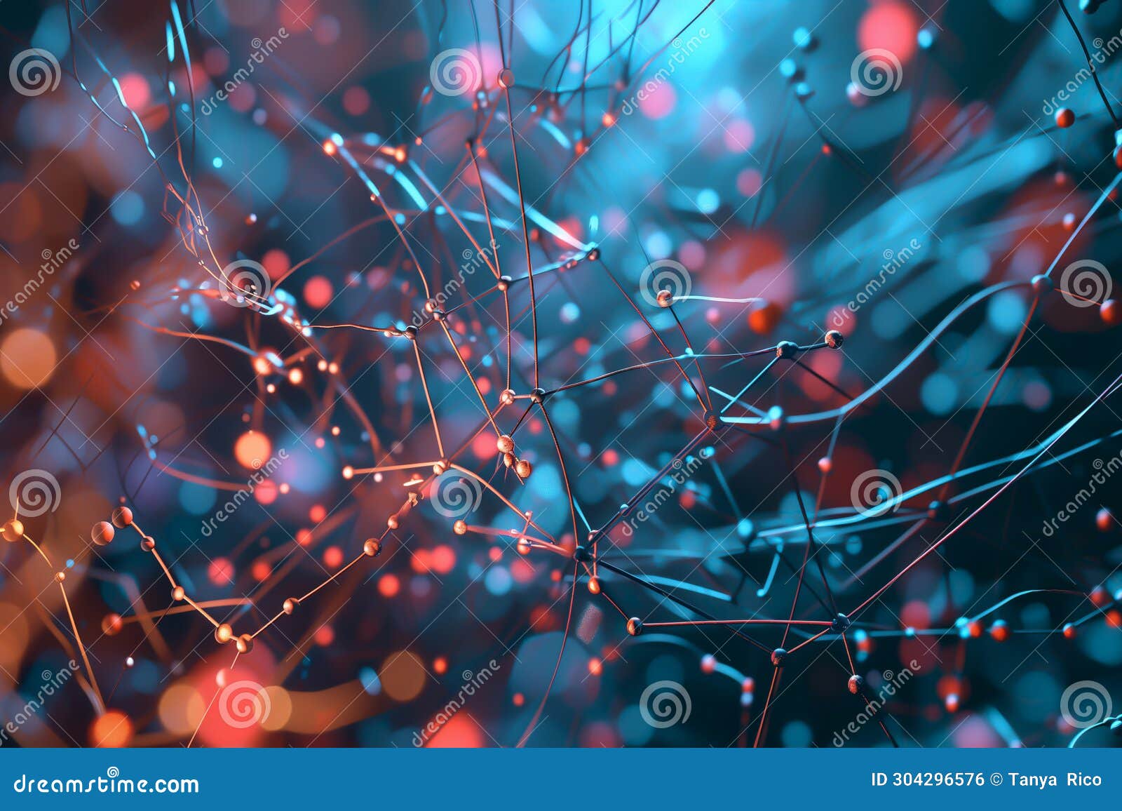 A Neural Network Of Artificial Intelligence Or Human Brain Operating In ...