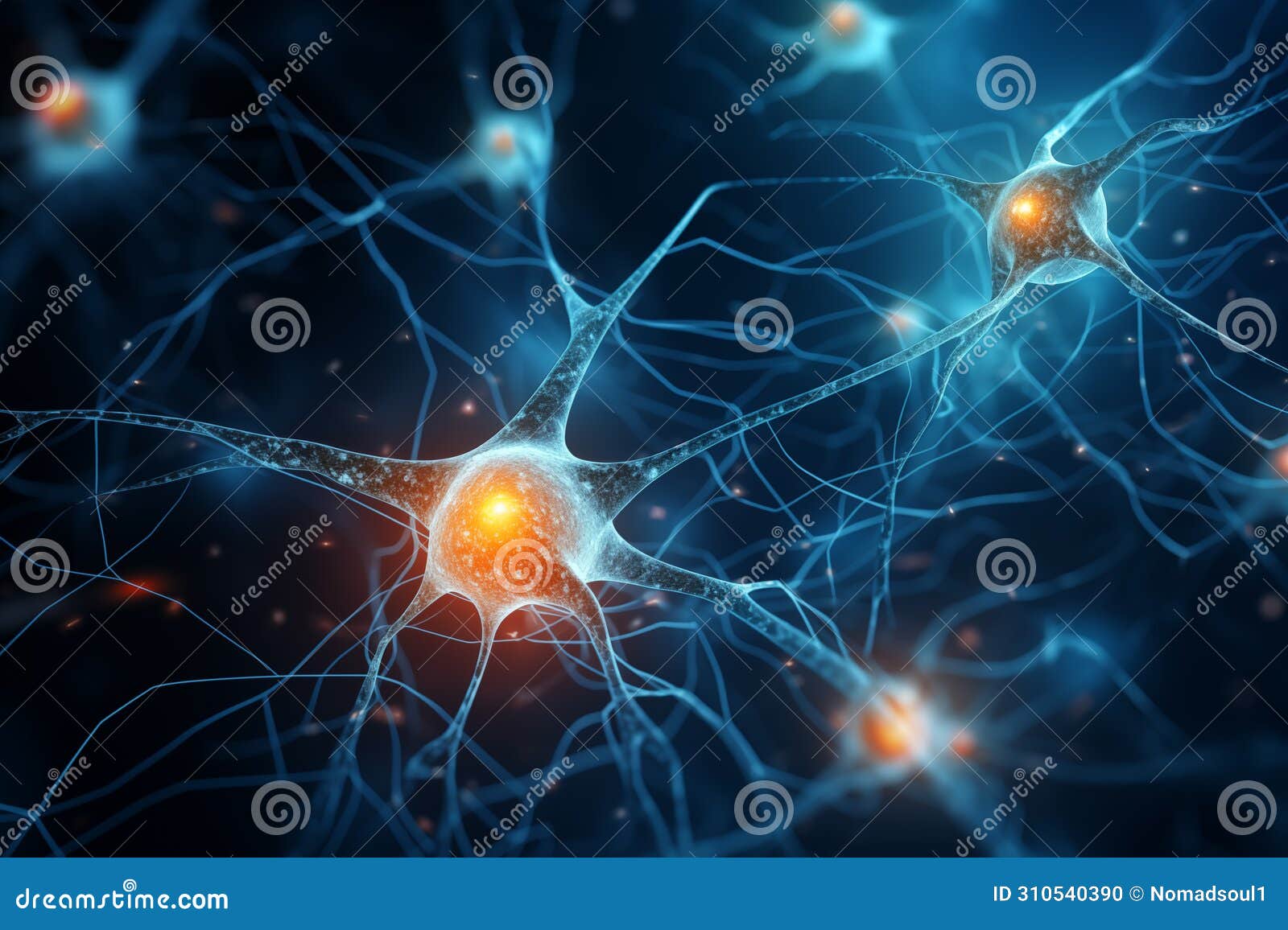 Neural Network, Artificial Intelligence Synapse Connection. Generative AI Stock Photo - Image of ...