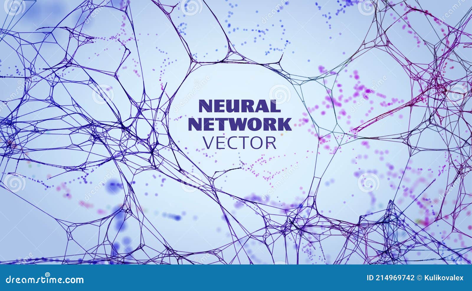 Neural Network Artificial Intelligence Vector Background. Machine Network Neurons. Blockchain ...