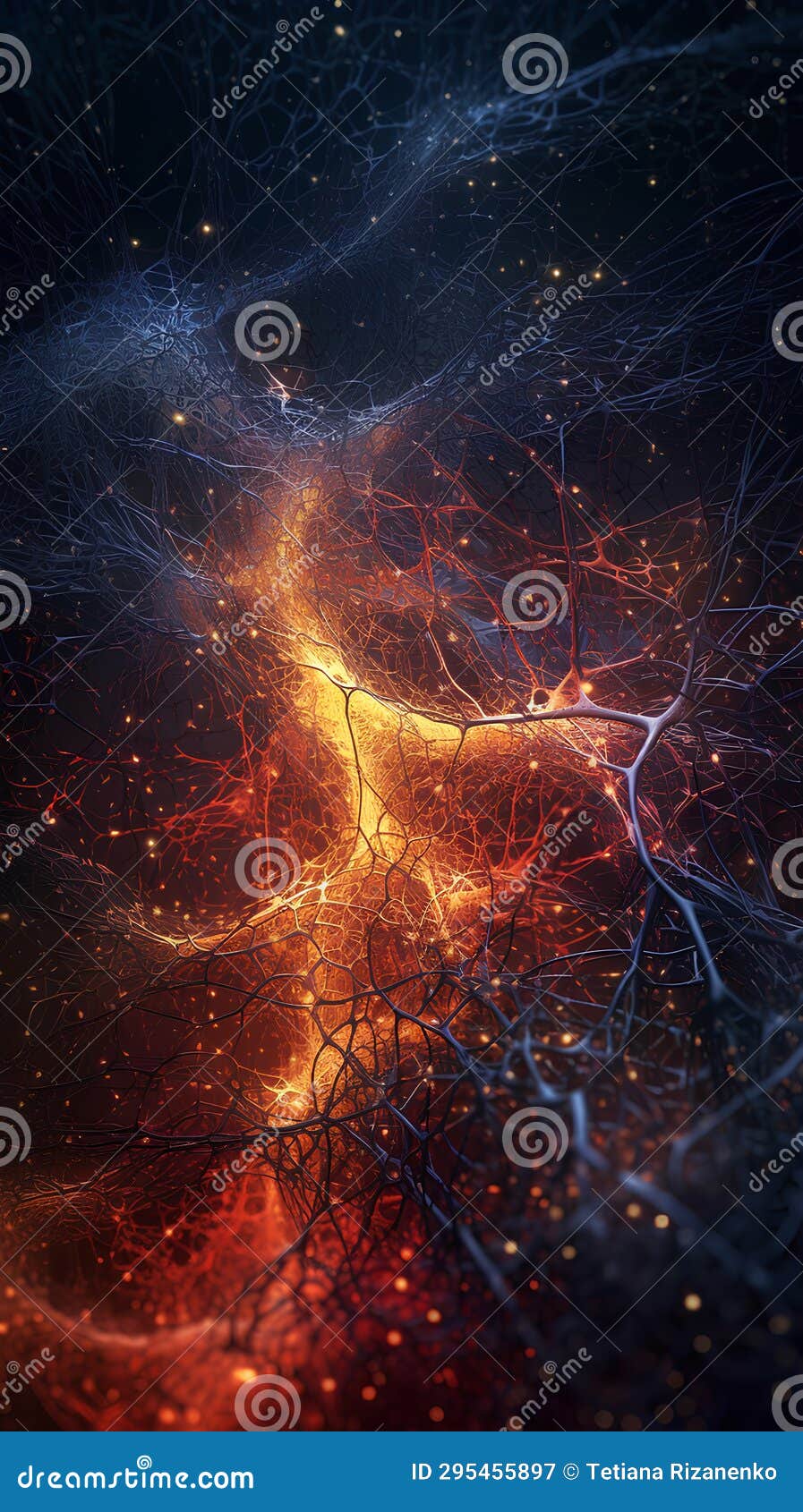 Neural Network: Artistic Vision of AI Stock Illustration - Illustration ...