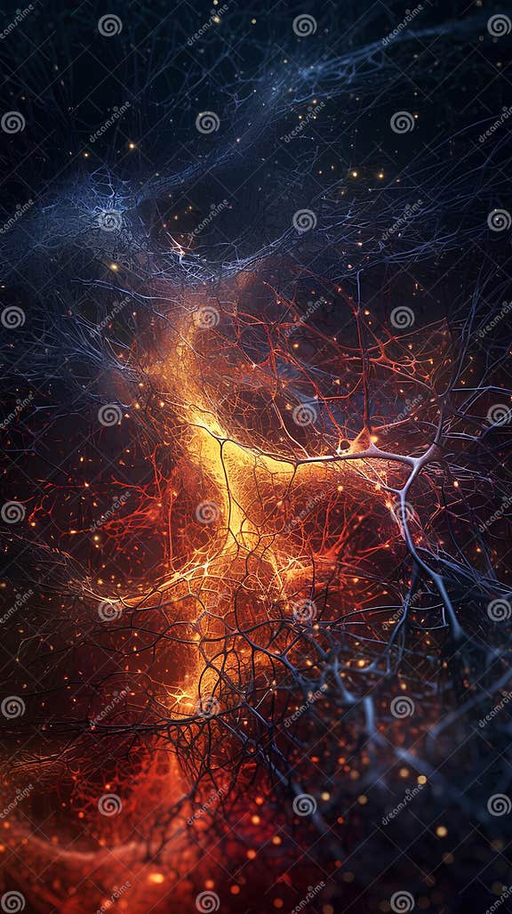 Neural Network: Artistic Vision of AI Stock Illustration - Illustration ...