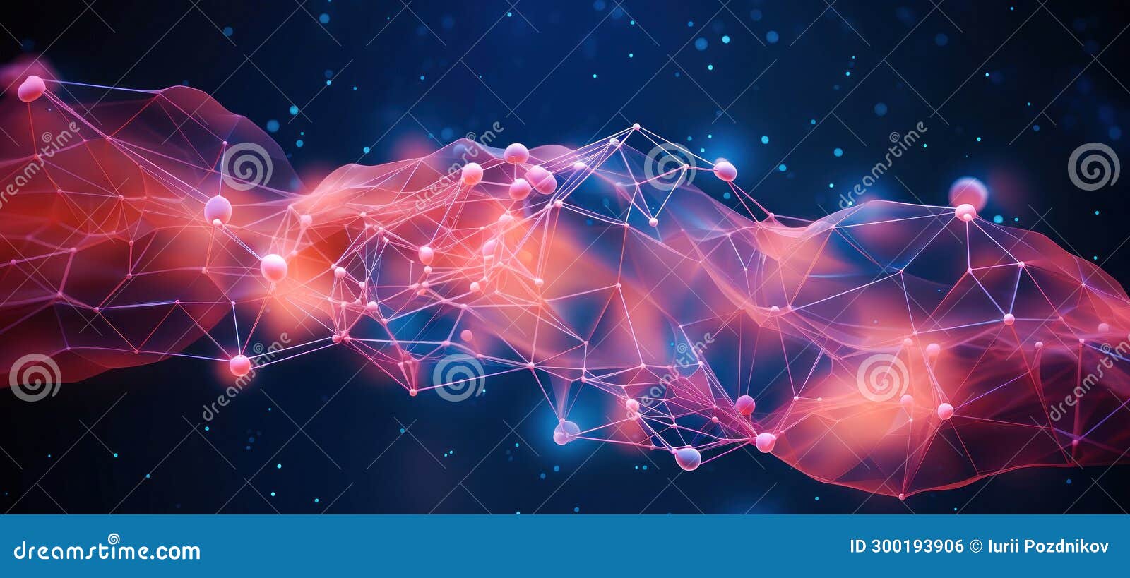 Neural Network Background in Blue and Pink Tones Stock Photo - Image of ...