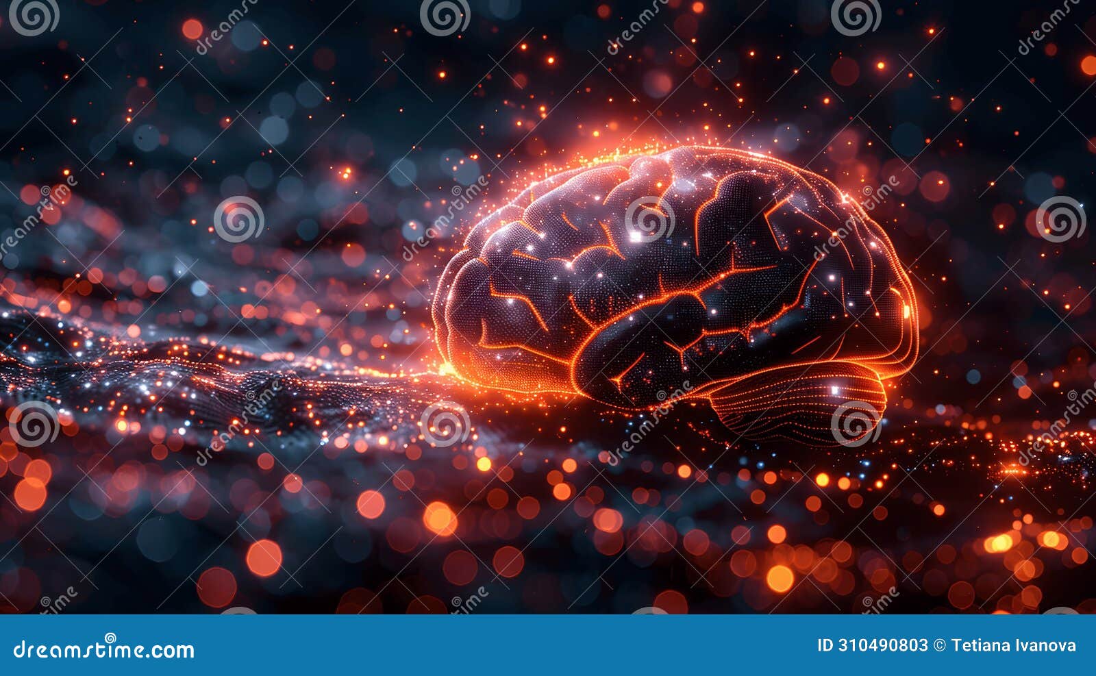 Neural Network and Binary Human Intellect. Stock Illustration ...