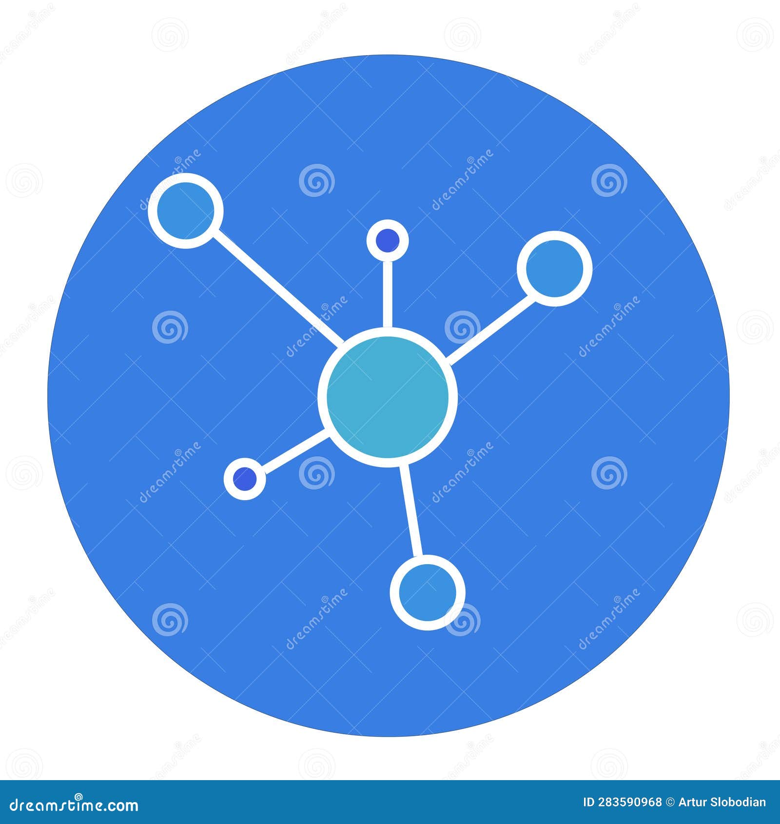 Neural Network in Blue Circle Vector, Colored Icon or Design Element ...