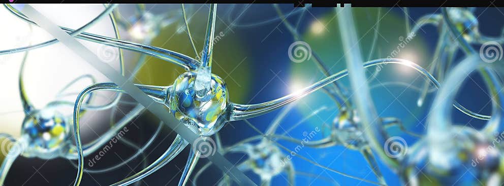 Neural Network of the Brain, Neuron Close-up Stock Illustration ...