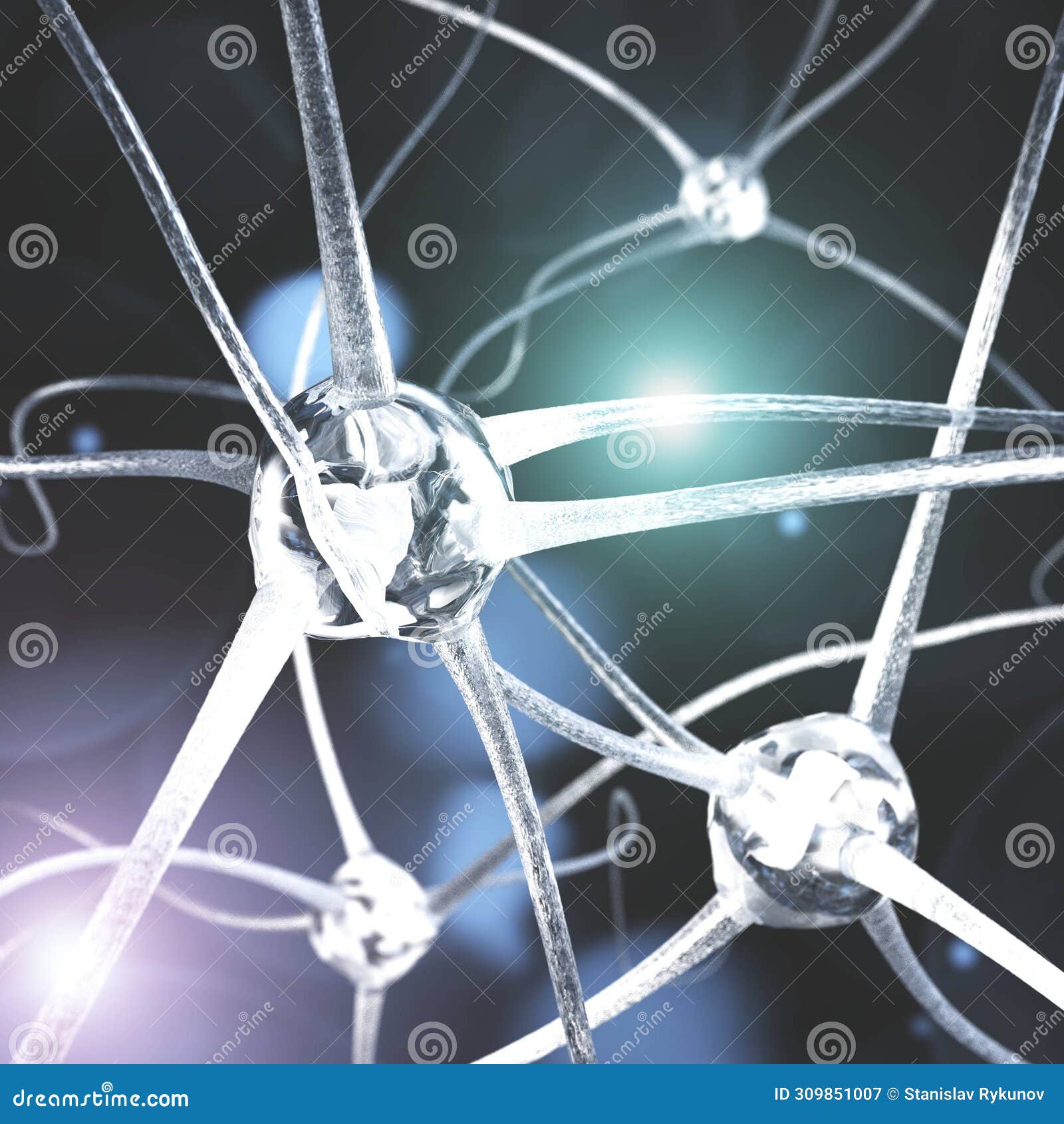 Neural Network of the Brain, Neuron Close-up Stock Illustration ...