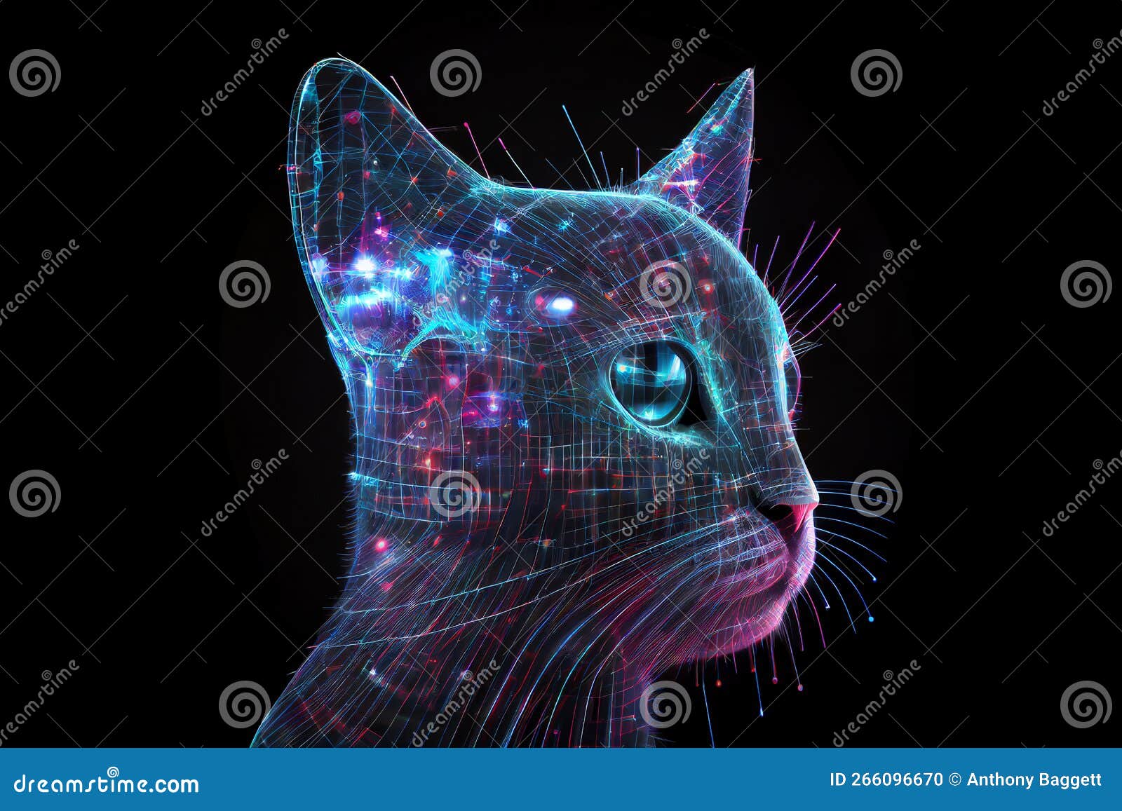 Neural Network of a Cat Brain Stock Illustration - Illustration of ...