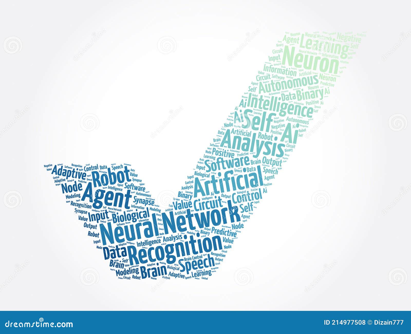 Neural Network Check Mark Word Cloud Collage, Technology Concept ...