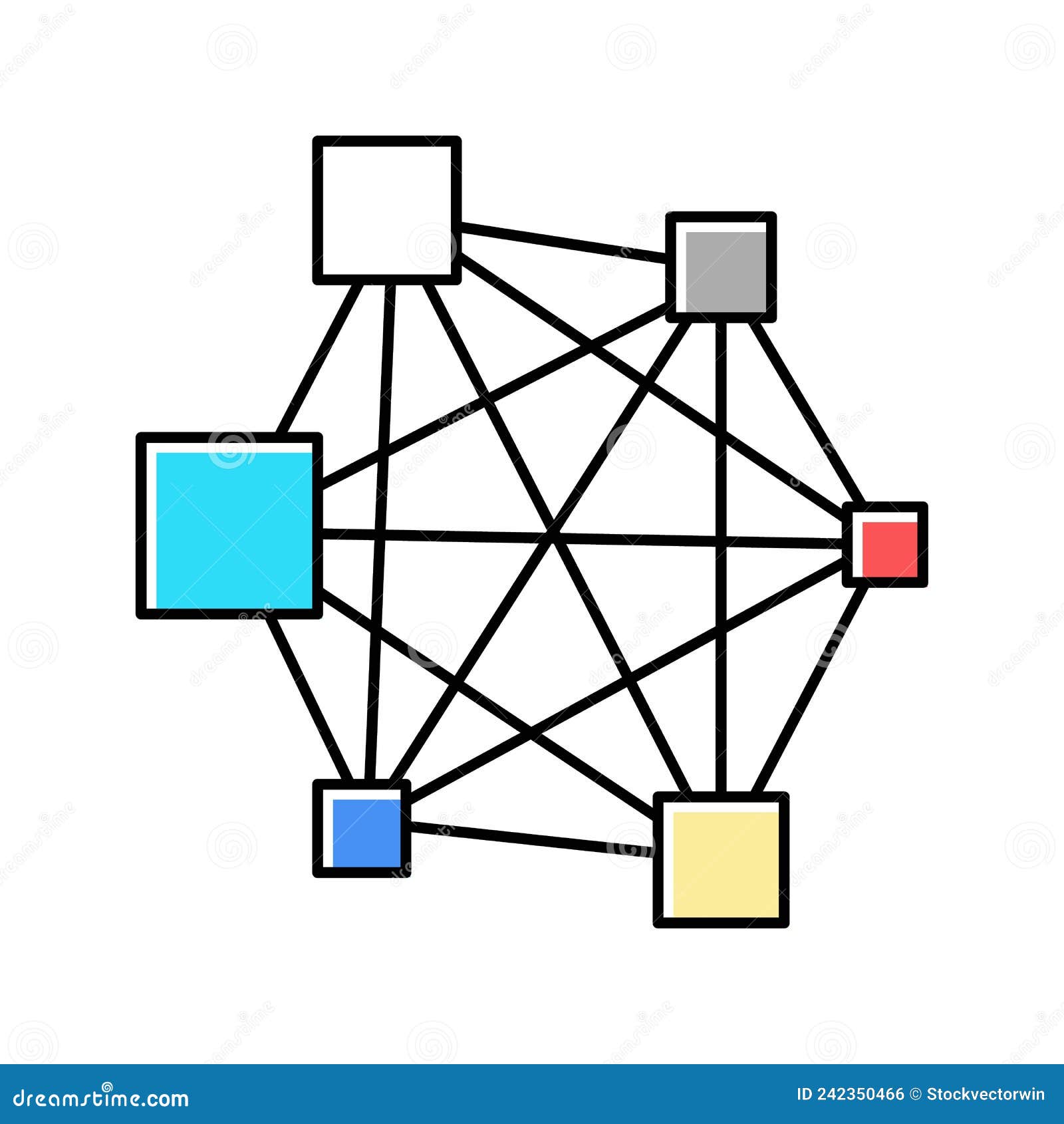 Neural Network Color Icon Vector Illustration Stock Vector ...