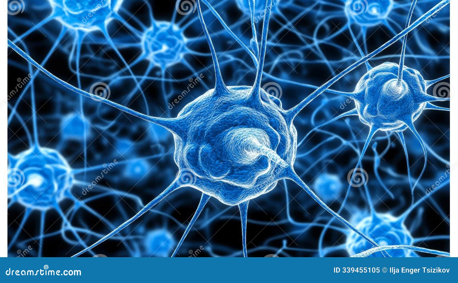 Neural Network Complexity - 3D Illustration of Interconnected Neurons ...