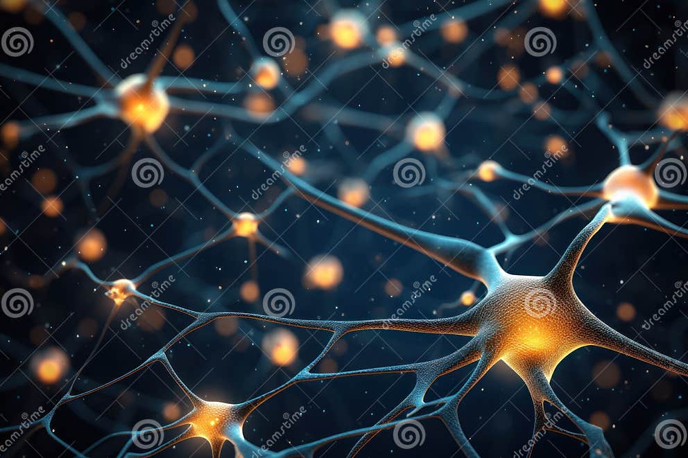 Neural Network Composed of Interconnected Neurons Stock Illustration ...