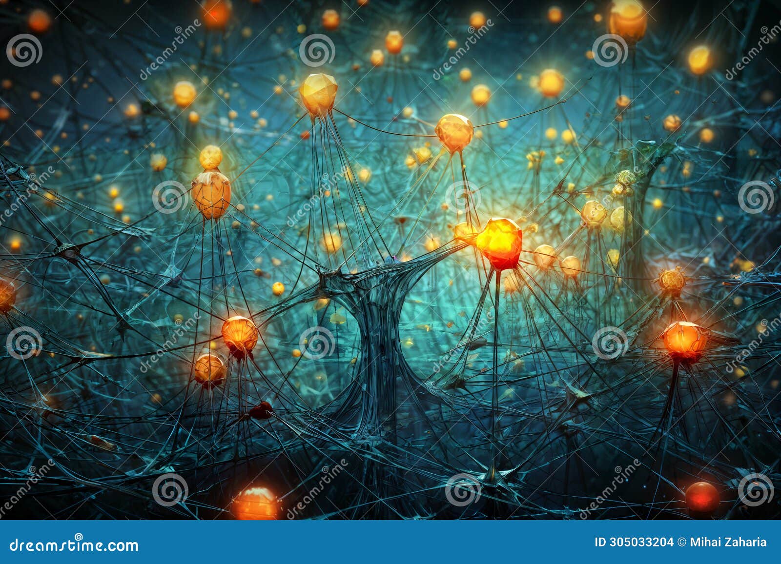 Neural Network Concept Art. Created with Generative AI Stock ...