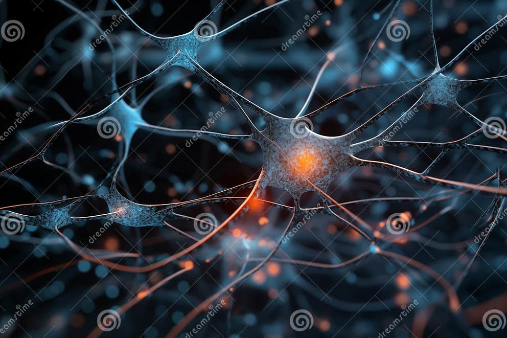Neural Network Concept. Artificial Intelligence Synapse Connection. Generative AI Stock Image ...