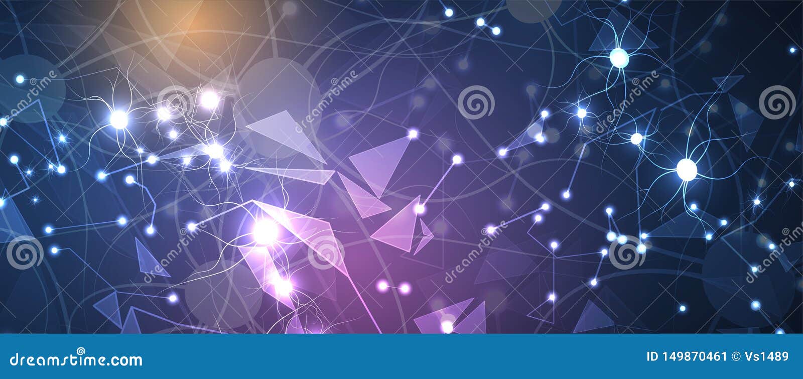 Neural Network Concept. Connected Cells with Links. High Technology ...