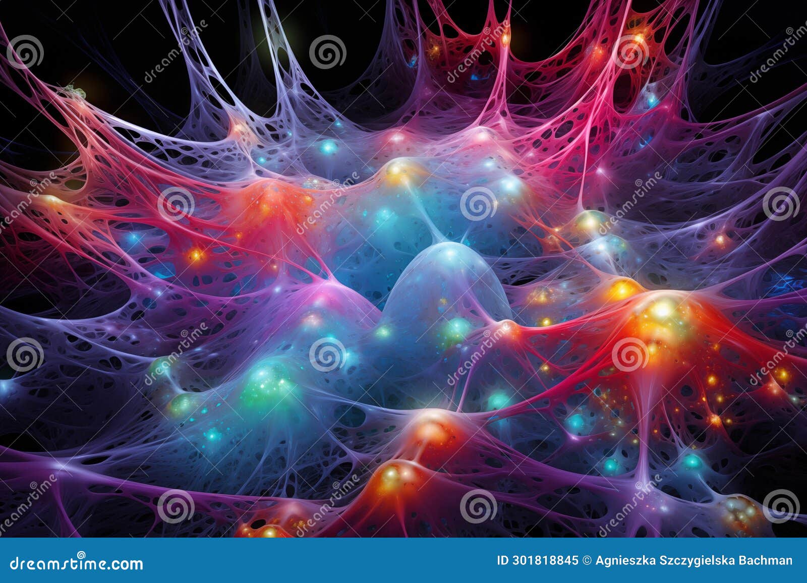 Neural Network Concept, Electron Cloud, Cellular Network Stock ...