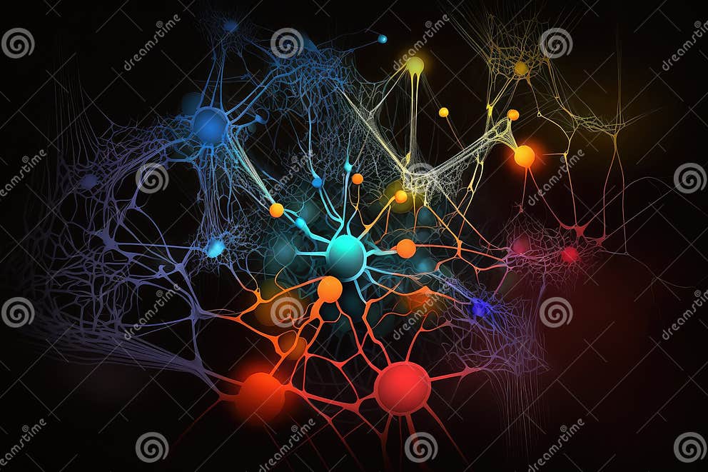 Neural Network, with Connection Weights and Neurons Visible, Learning New Skills Stock ...