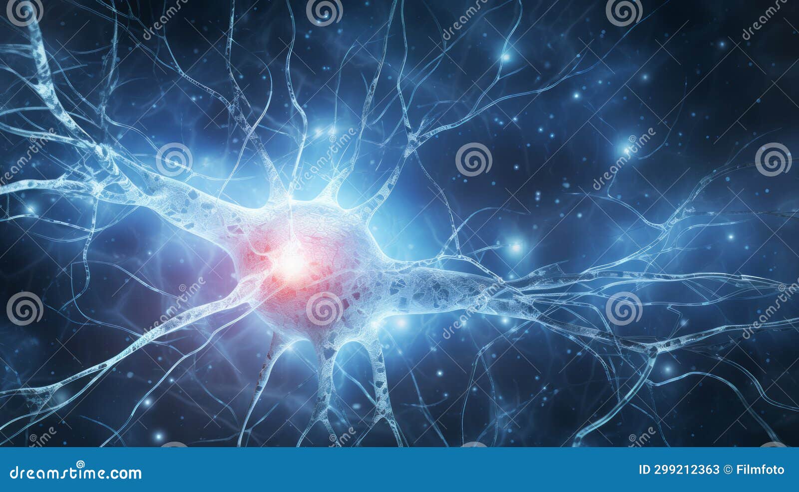 Neural Network with Connections between Cells Stock Image - Image of ...