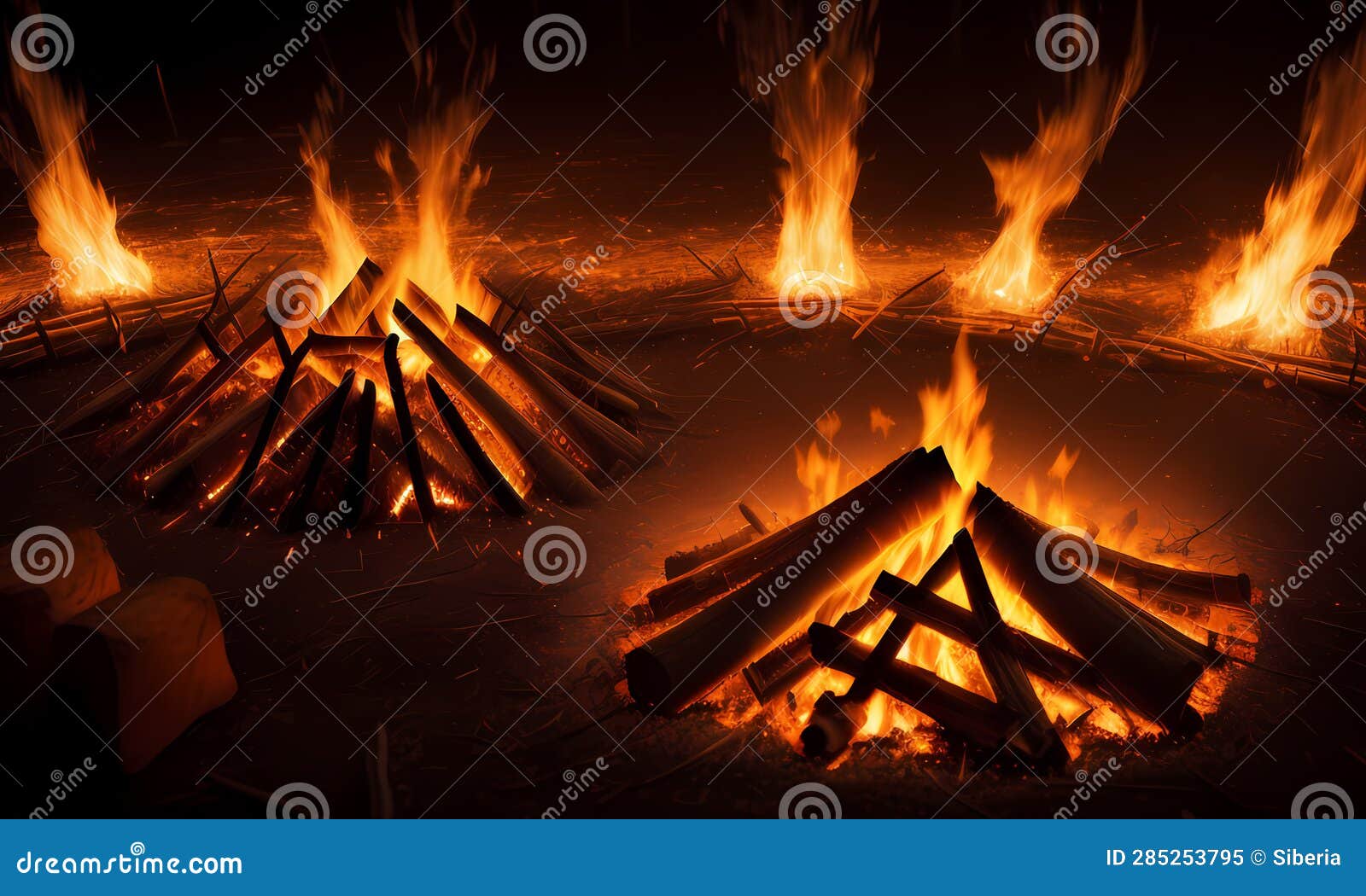 Fire and Bonfires, Flames Created with the Help of Artificial ...
