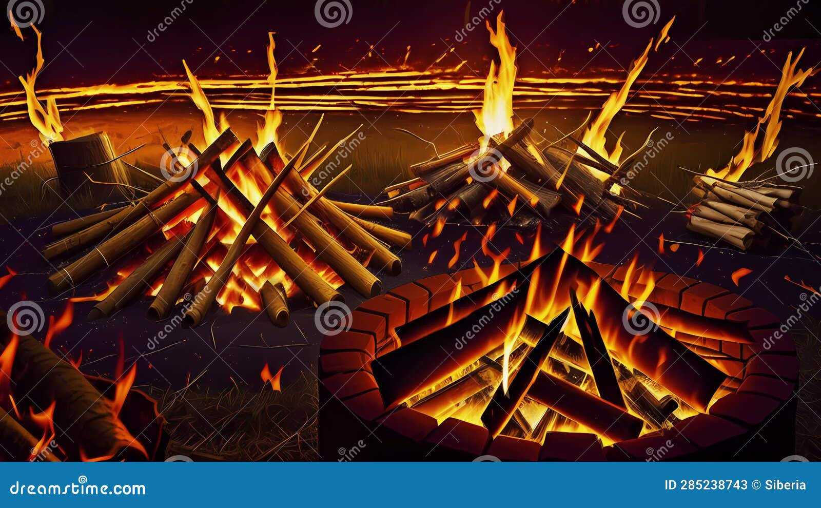 Fire and Bonfires, Flames Created with the Help of Artificial ...