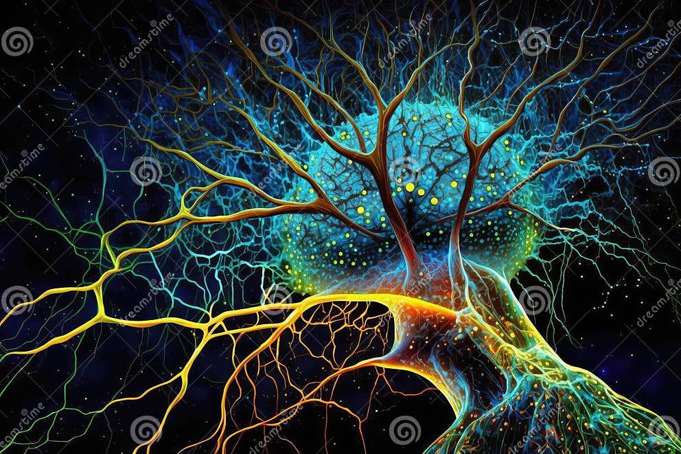 Neural Network, with the Data Being Processed and Analyzed by Various Algorithms Stock ...