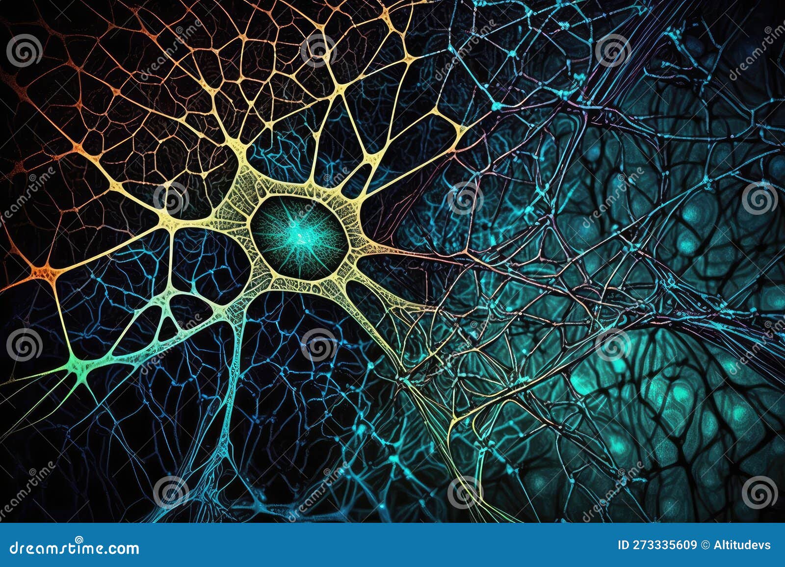 Neural Network With The Data Being Processed And Analyzed By Various Algorithms Stock