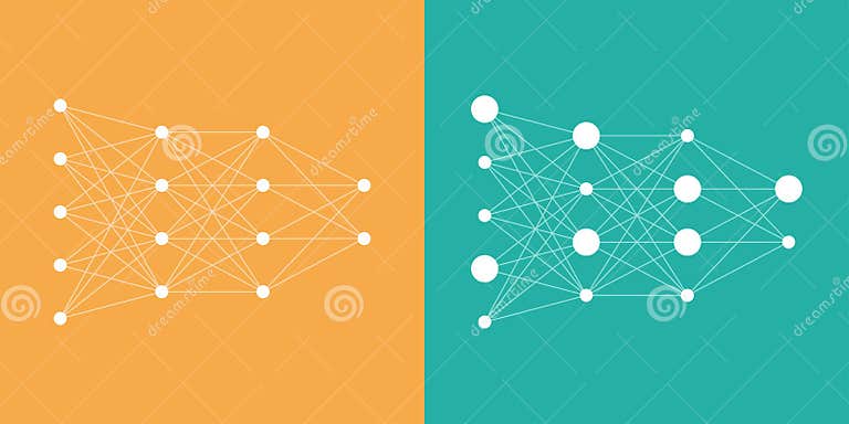 Neural Network Deep Learning Process Stock Vector - Illustration of ...
