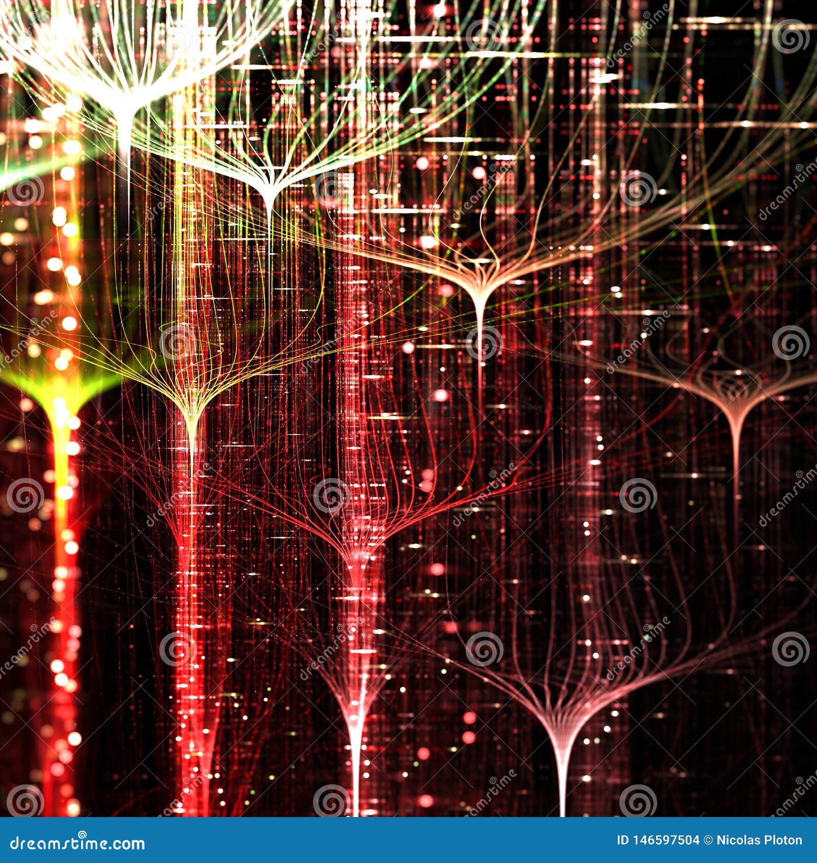 Neural Network with Depth of Field Stock Illustration - Illustration of ...