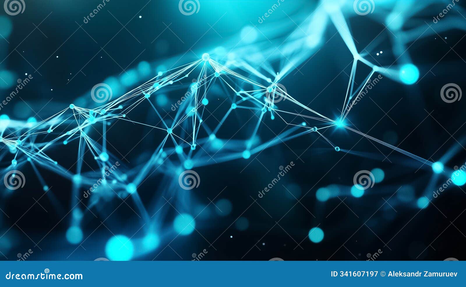 A Neural Network Diagram Shows Blue-lit Nodes Interconnected ...
