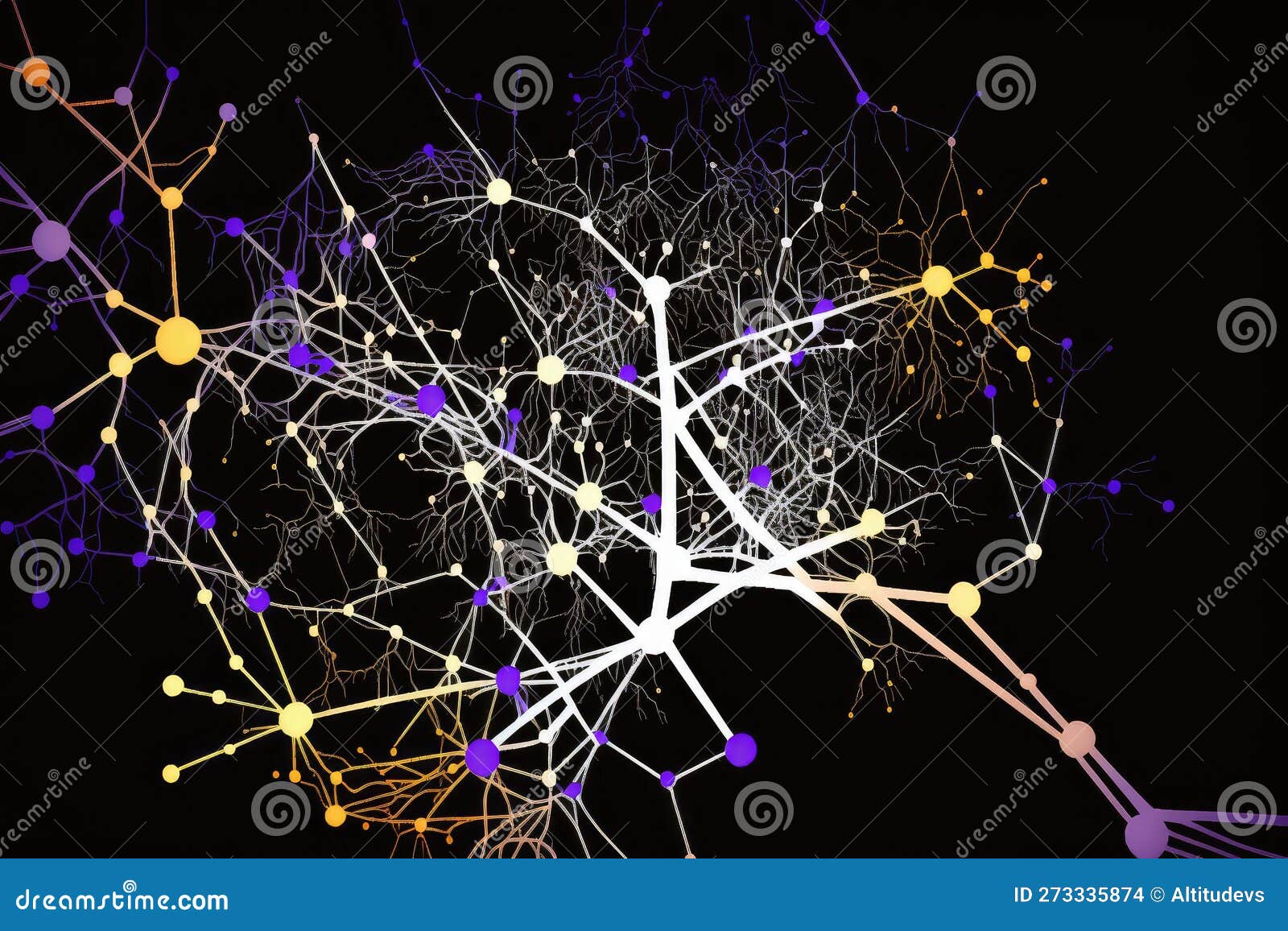 Neural Network With Each Node Showing Different Activity And