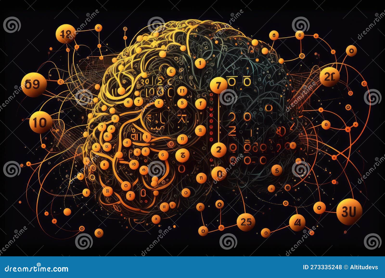 Neural Network Executing a Complex Calculation Stock Photo - Image of brain, learning: 273335248