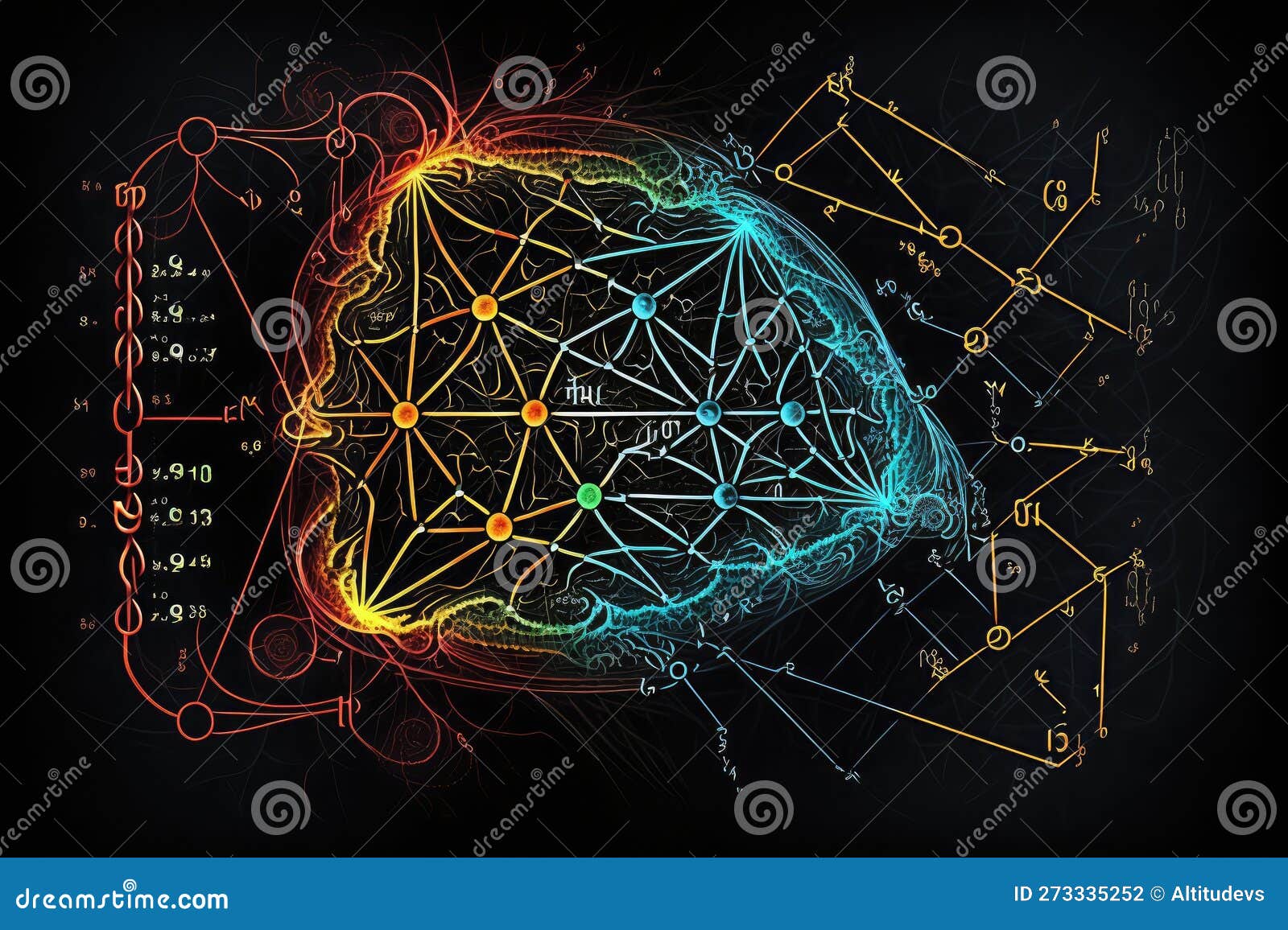 Neural Network Executing A Complex Calculation Stock Illustration Illustration Of Calculation
