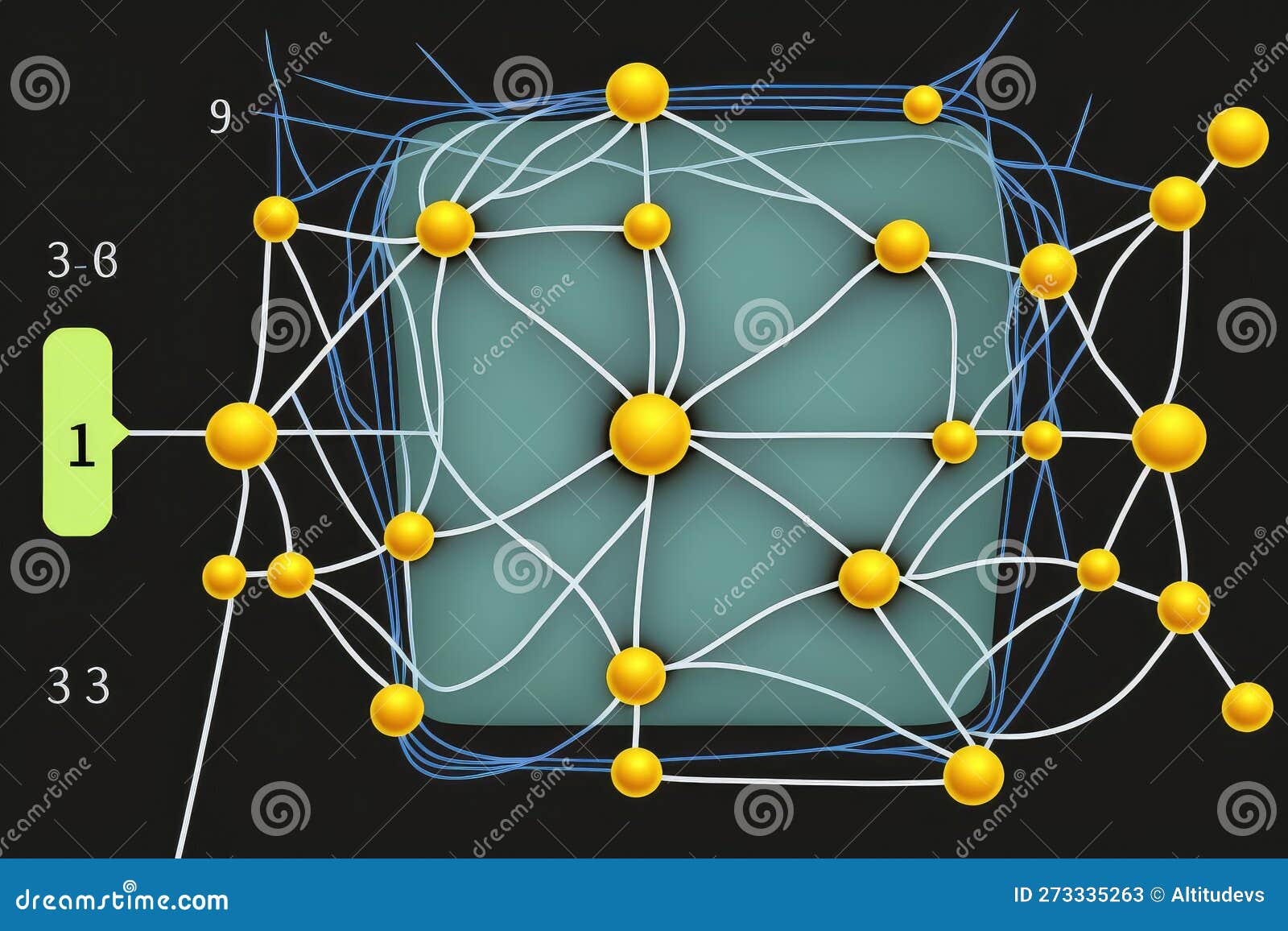 Neural Network Executing A Complex Calculation Stock Illustration